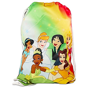 Disney Princess Mini Backpack and Drawstring Bag for Girls - Bundle with 11” Disney Princess Mini Backpack, Drawstring Bag, Water Bottle, Stickers, More | Princess Backpack for Girls