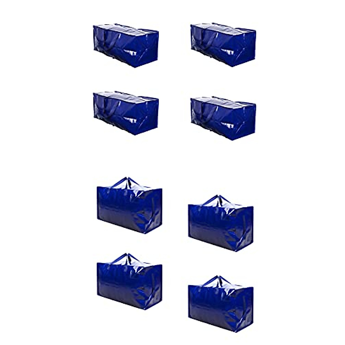 VENO 8 Packs Heavy Duty Large Storage Moving Bags Bundles, 4 Packs of Large Moving Bags with Strap and 4 Packs Oversize Moving Storage Bags