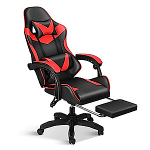 Gaming Chair,Ergonomic Office Chair,High Back Computer Chair,Adjustable Swivel Leather Desk Chair,Mesh Task Chair with Headrest and Lumbar Support
