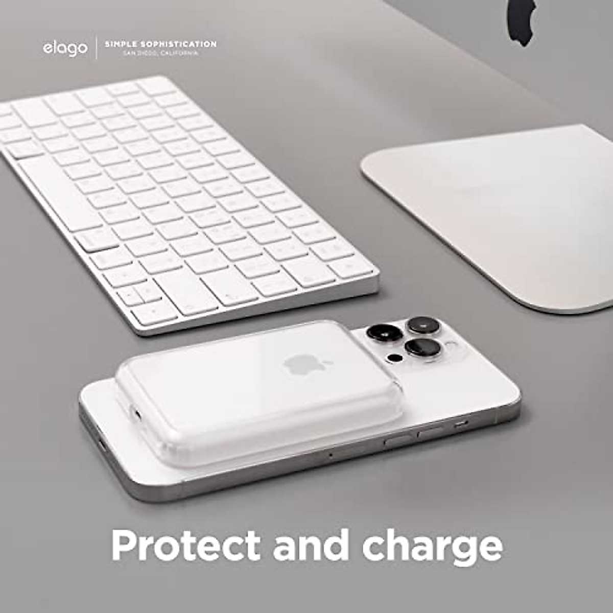 elago Hybrid Clear Case Compatible with MagSafe Battery Pack - PC + TPU Hybrid Technology, Anti-Yellowing, Crystal Clear, Shockproof Cover, Protective Case (Transparent)