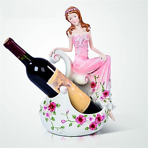 DOUBA Creative Kitchen Home Decoration Model Beautiful Girl Wine Bottle Wine Rack Decoration Wine Set (Color : D, Size