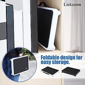 LIEKUMM Foldable Step Stool, 330lbs Capacity Step Ladder, Step Stool with Non-Slip Platform, Folding Step Stool, Portable One Step Stool for Kitchen, Bedroom, Office, Camping, White