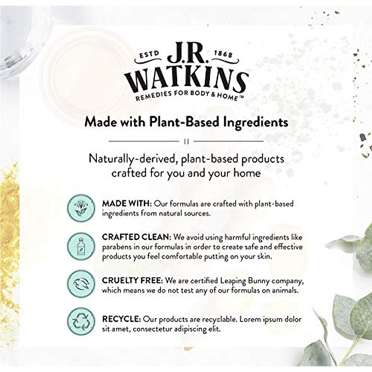 J.R. Watkins Natural Moisturizing Hand Cream, Hydrating Hand Moisturizer with Shea Butter, Cocoa Butter, and Avocado Oil, USA Made and Cruelty Free, 3.3oz, Lemon Cream, Single