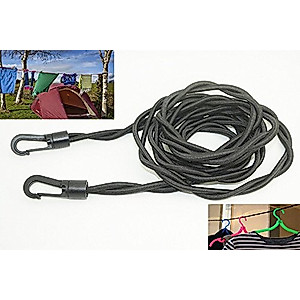 Travel Clothesline Multifunctional Elastic Cord Compact Bungee Clothesline Travel Bungee Clothesline Travel Laundry Clothesline Kit with Two Twist Ties for Campers Boaters Hikers Travelers