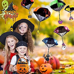 Prefilled Halloween Cauldron Party Favors, 6 Pcs Parachute Toys for Kids Halloween Party Games Prizes Goodie Bag Fillers Pinata Stuffers Halloween Toys for Treat Bags Trick or Treat Classroom Gifts