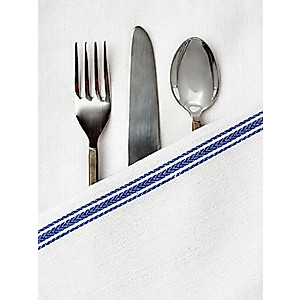 LANE LINEN Kitchen Towels Set - 100% Pure Cotton Dish Towels for Kitchen, Super Absorbent Kitchen Hand Towel, Blue Tea Towels, Soft & Durable Dish Cloths, Pack of 12 – 15”x25”, Blue Stripe