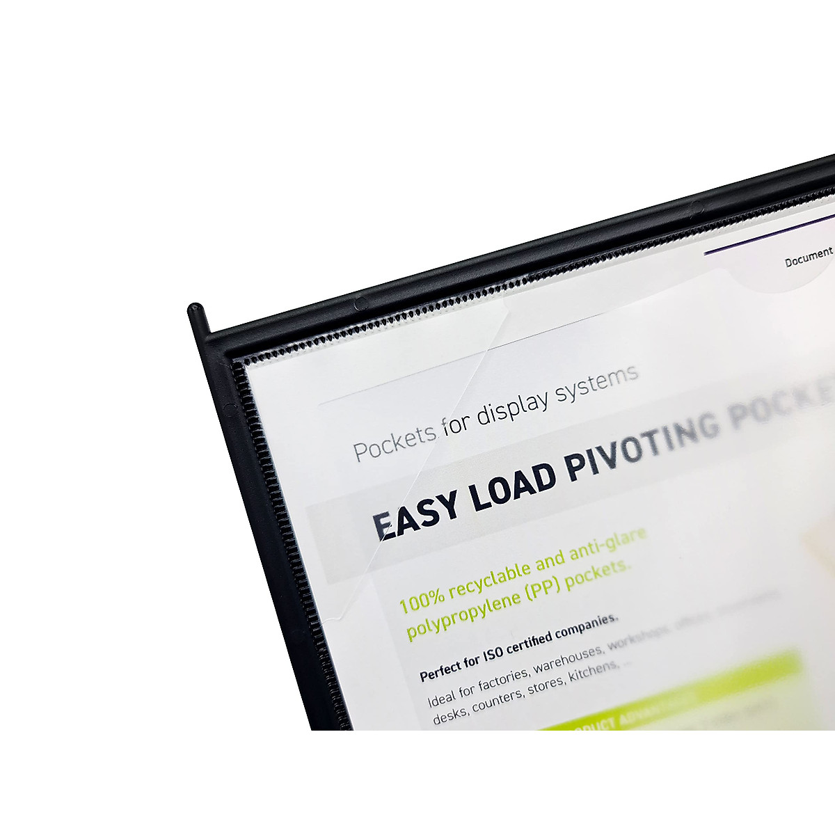 Tarifold Wall Mounted Reference System with 10 Easy-Load Pockets - 20 Sheet Capacity - Letter-Size - Black (EZW771)