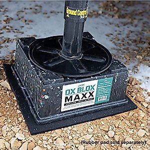 OX BLOX MAXX (4-Pack), RV Jack Block for 9" Round Feet | 5th Wheel Camper Blocks for Stabilizers and Tongue Jack | 9" and Smaller Jack feet nest securely Within ridges | 4 Blocks