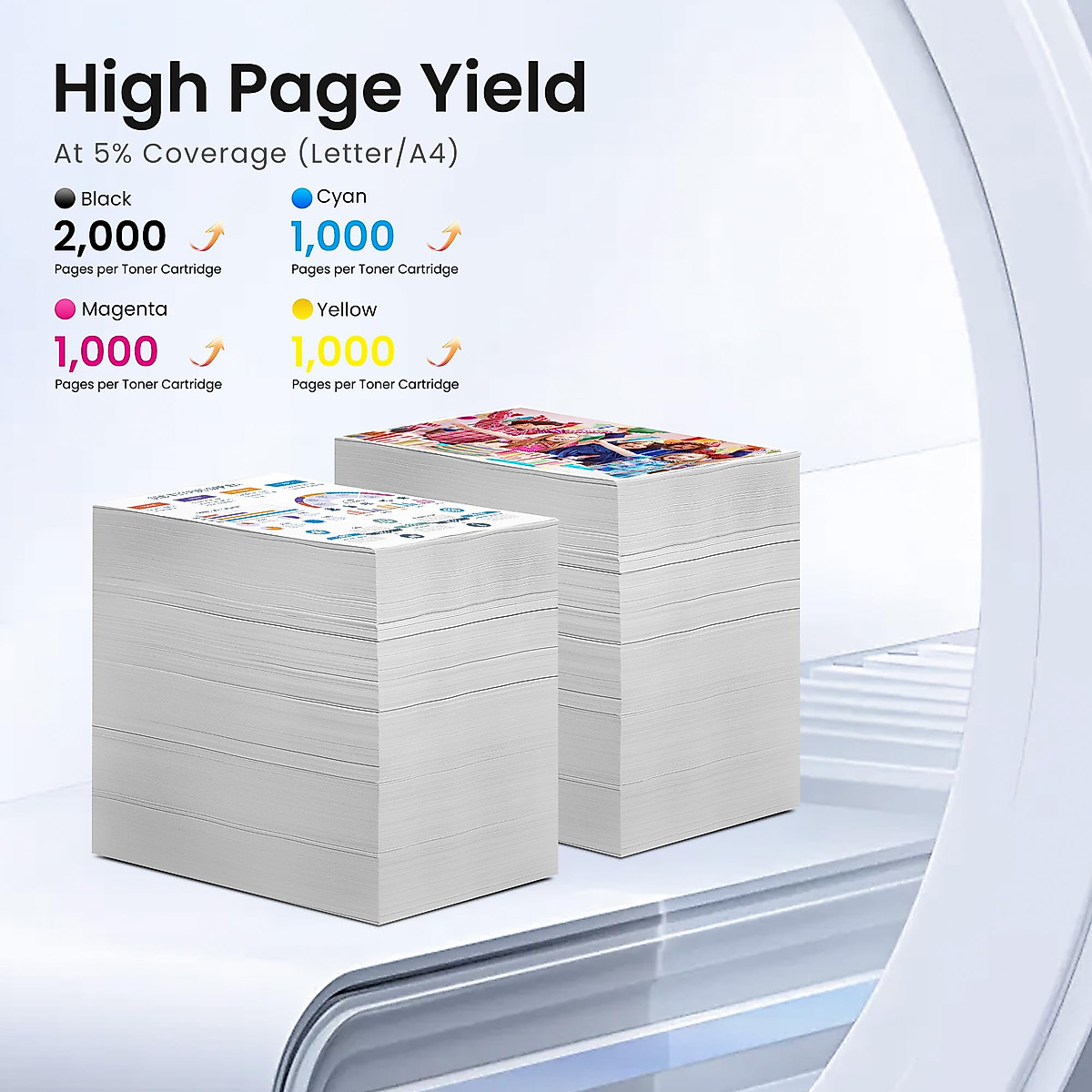 GREENBOX Remanufactured 6027 High-Yield Toner Cartridge Replacement for Xerox 6022 6027 106R02759 106R02758 106R02757 106R02756 for WorkCentre 6025 6027 Printer (1 Black 1 Cyan 1 Magenta 1 Yellow)