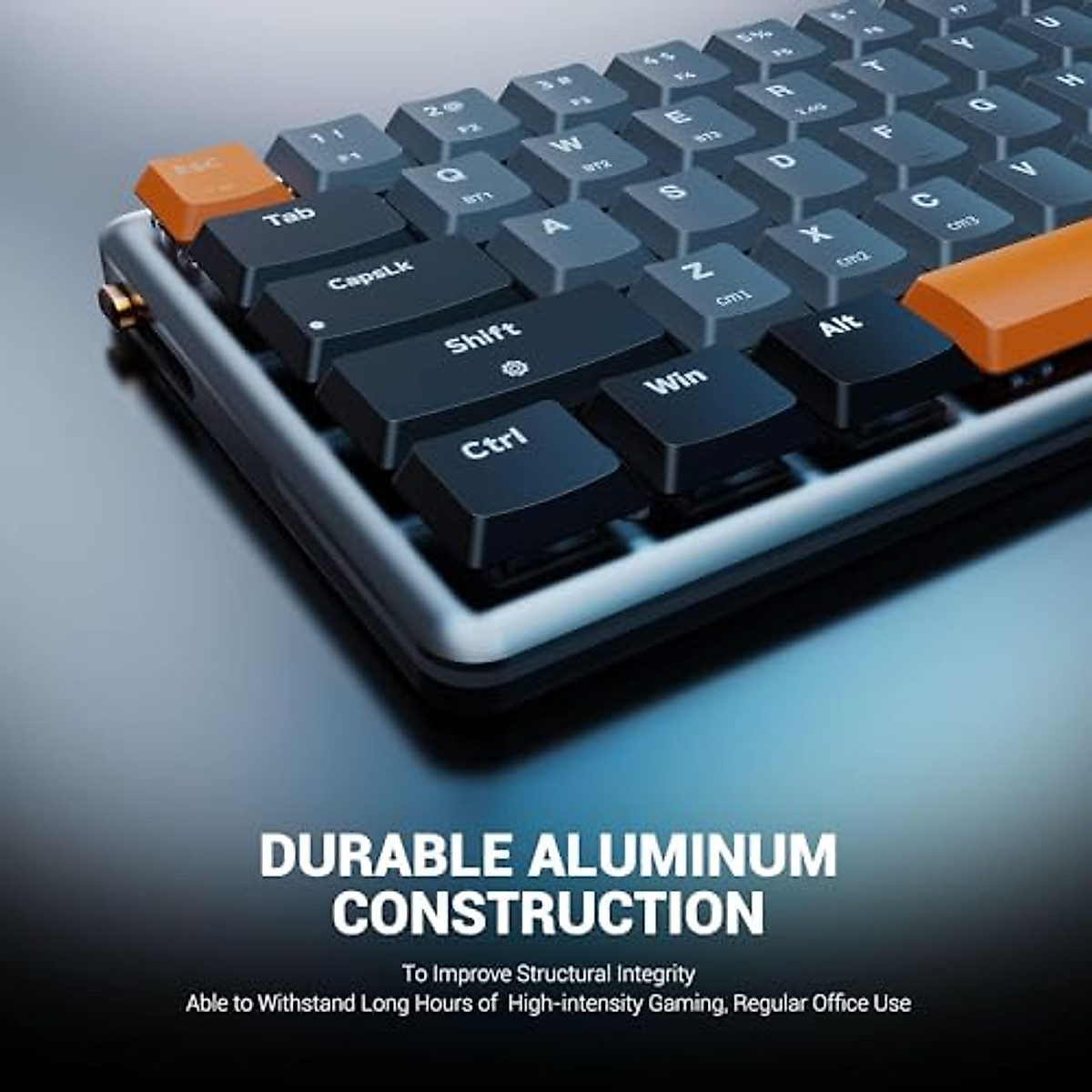 Gaming Keyboard, 65% Low Profile Wireless Mechanical Keyboard with Red Switch, Bluetooth 5.0/ 2.4G/ Wired RGB Lighting Keyboards for Travel Office PC, Compatible with Mac OS and Windows, Volume Slider