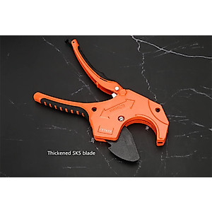 Ratchet Pvc Pipe Cutter, Cuts up to 2-1/2", PVC Cutter 2 Inch, Sk5 blade and aluminum alloy body, Cutting for PEX, PVC, and PPR Pipe, Etc,Ideal for Home Working and Plumbers