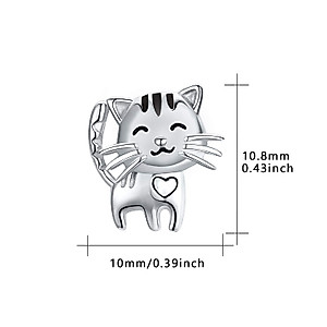 Cat Earrings for Women,925 Sterling Silver Cat Stud Earrings Hypoallergenic Cat Earrings Jewelry Gift for Birthday Christmas