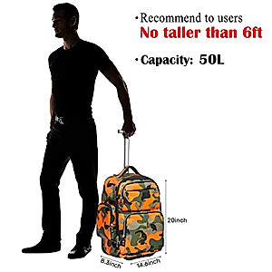 20 inches Big Storage Multifunction Travel Wheeled Rolling Backpack Luggage Books Laptop Bag by HollyHOME