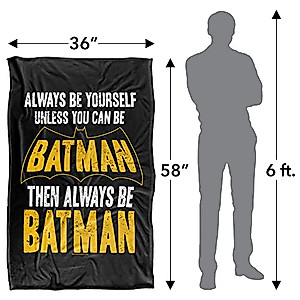 Batman Be Batman Silky Touch Super Soft Throw Blanket 36" x 58",Be Batman