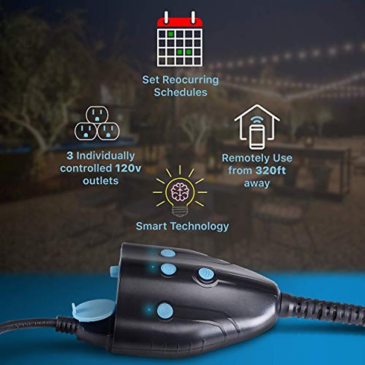 AlphaWorks Smart Plug Outlet Compatible with Alexa Amazon Echo and Google Assistant WiFi Wireless Remote/Voice Control Timer No Hub Required 3 AC Outlets 110V 15A 1875W Rated