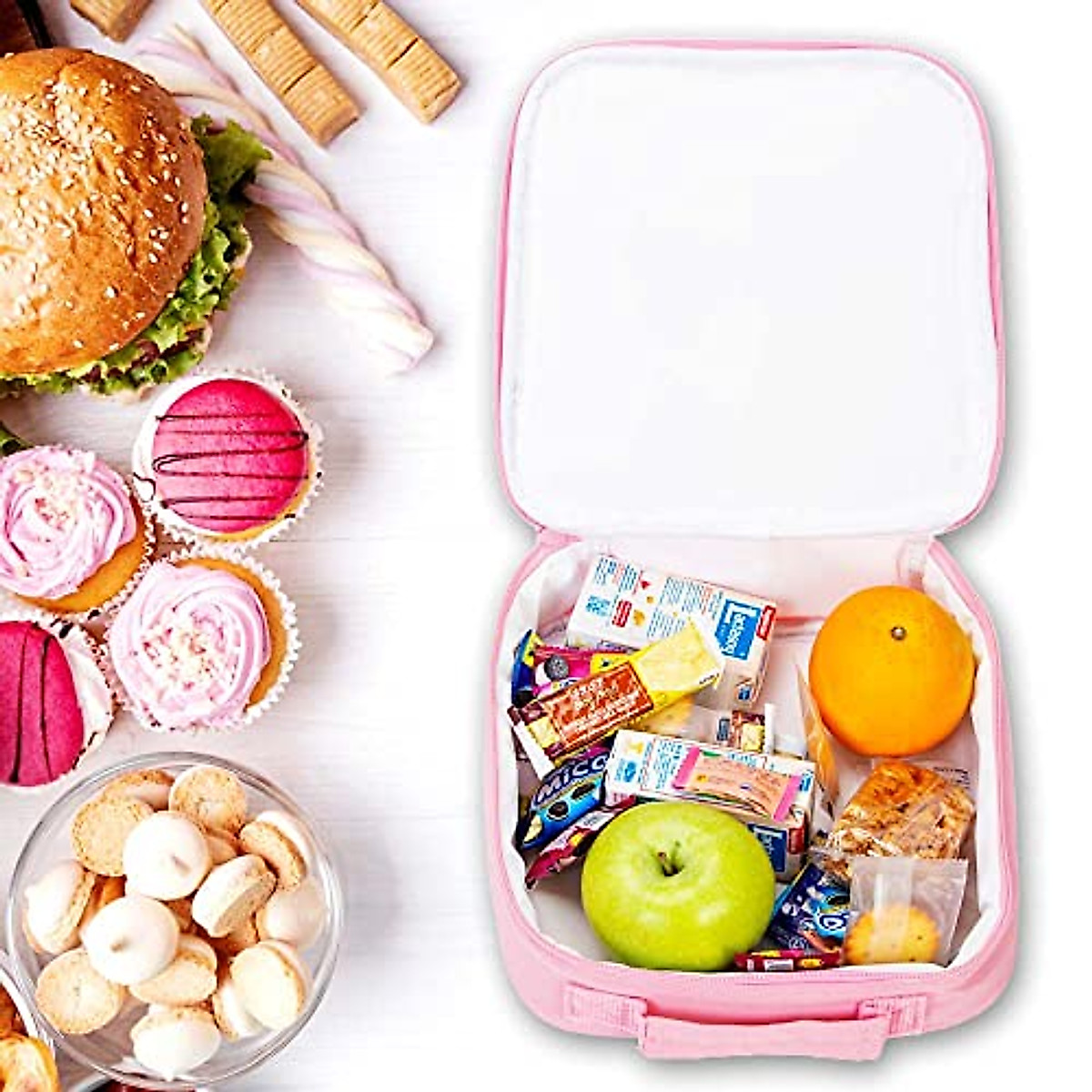 TXHVO 3PCS Kids Backpack for Girls, 16” Preschool Bookbag with Lunch Box, Cute Girl Sequin Backpacks for Elementary School