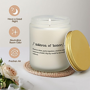 Bridesmaid Gifts - Matron of Honor, Bachelorette Bridal Party Gifts for Sister Women Friends, Wedding Present for Bridesmaid, Maid of Honor Proposal Gifts from Bride, Lavender Scented Candle