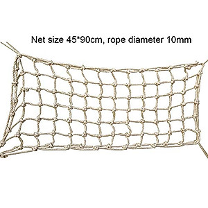 Parrot Climbing Net with 4 Hooks, Bird Cage Cotton Hemp Rope Ladder Play Gym Hammock Hanging Swing Net, Perch Toy Decor for Parakeet Grey African Cockatoo Macaw Parrotlet