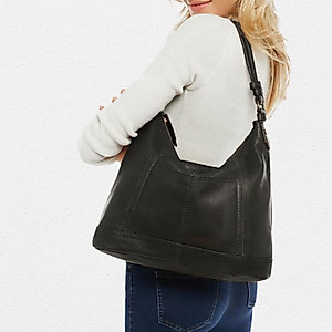 American Leather Co. - Hudson Hobo Handbag - Gorgeous Design and Superbly Fashionable - Black Smooth
