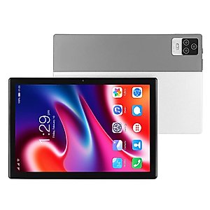 FHD Tablet, Tablet PC 4G Call 5G WiFi Fast Charging Support 8 Core CPU Silver 100-240V 12 (US Plug)