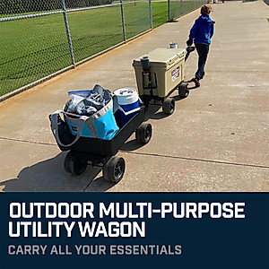 Mighty Max Cart | Collapsible Outdoor Utility Wagon - Heavy-Duty Moving Dolly 250 lb Capacity - Black 2.5 cu.ft Poly Tub