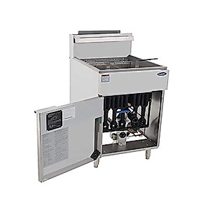 CookRite ATFS-75 Commercial Deep Fryer with Baskets 5 Tube Stainless Steel Liquid Propane Floor Fryers-150000 BTU