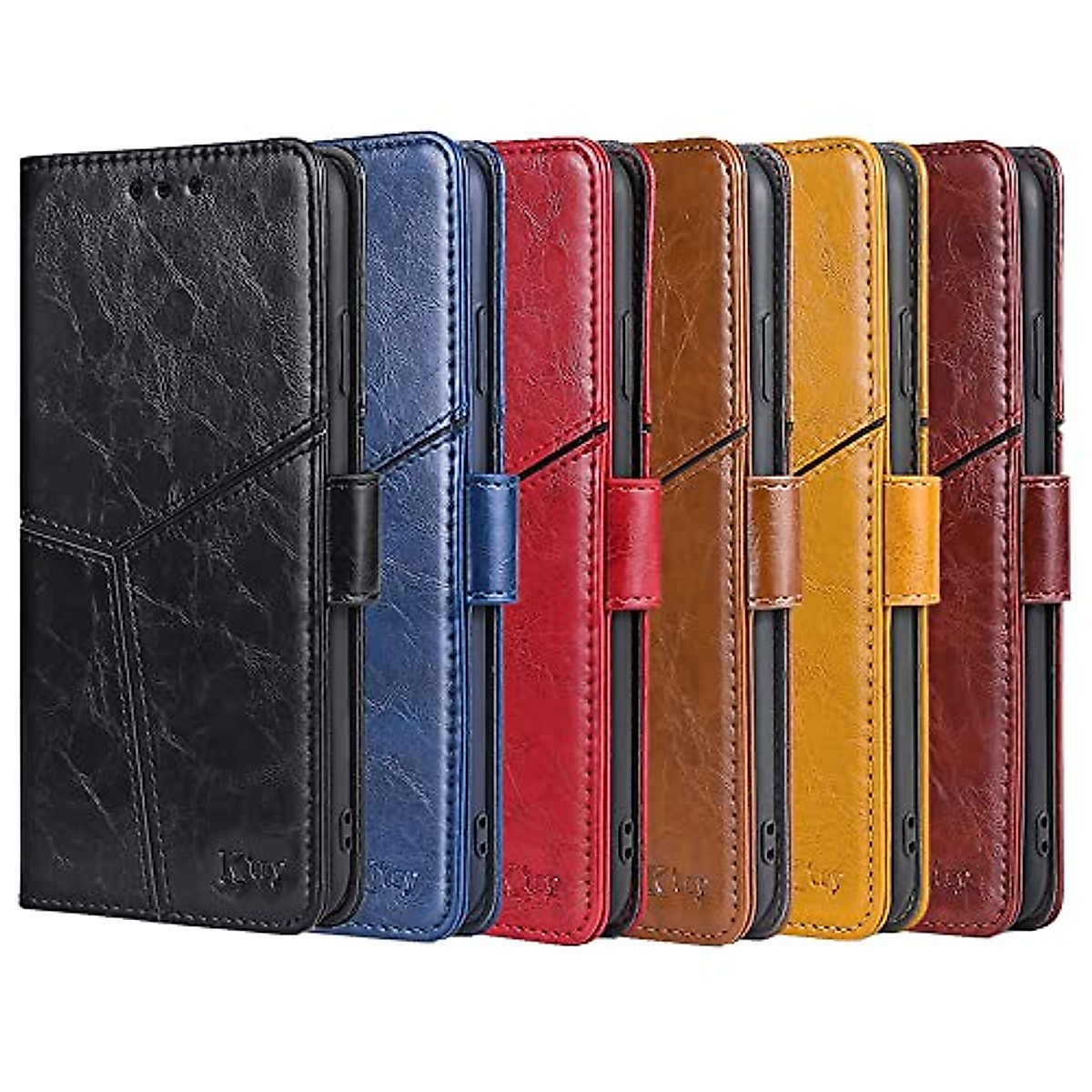 Fansipro Wallet Folio Case for Oppo Reno 2, Premium PU Leather Slim Fit Cover for Reno 2, 3 Card Slots, Good Design, Golden