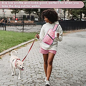 GBLQ PLUS Sling Bags, Iridescent Crossbody Shoulder Puffer Backpack for Women Men, Travel Hiking Small Chest Bag Daypack (Pale Pink)