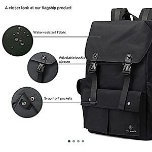 Dude & Bestie Predator Laptop Backpack 28L Travel School Daypack (Black)