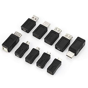 Eboxer Pack of 40 Multiple USB2.0 Adapters Micro/ Mini/ Type-B/ Male/ Female Converters Connectors for Laptop Computer Mobile Hard Drives
