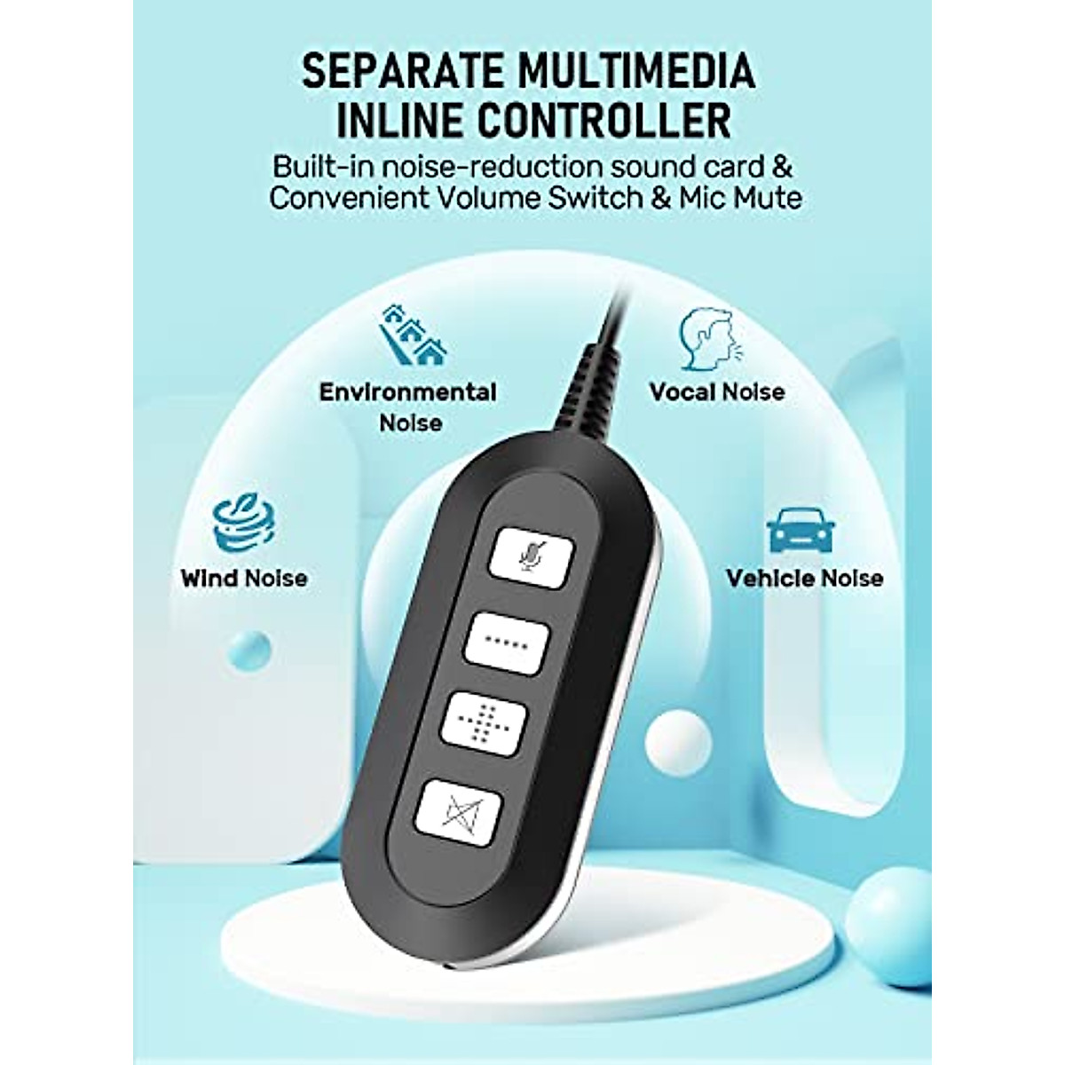 XAPROO USB Headset with Microphone for PC, 3.5mm Headset with Microphone for Laptop, Quality Computer Headset with Mute/Sidetone, USB Headphones with Microphone Noise Canceling for Zoom MS Teams