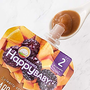 Happy Baby Organics Baby Food Pear Squash & Blackberries, 4 Oz Pouch