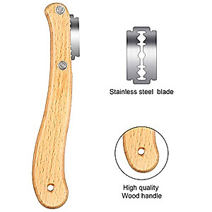Bread Lame Knife with 10 Pieces Replaceable Blades Wooden Handle Lame Slashing Tool and 2 Pieces Dough Scoring Knife with Plastic Protective Cover for Making Bread Tool