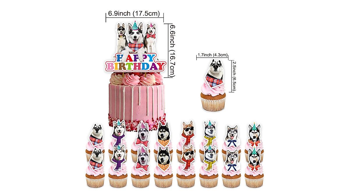 Funny Husky Theme Birthday Decorations for Party