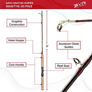 B'n'M Poles - Sam Heaton Super Sensitive Jig Pole, 9 Foot (2 Sections)
