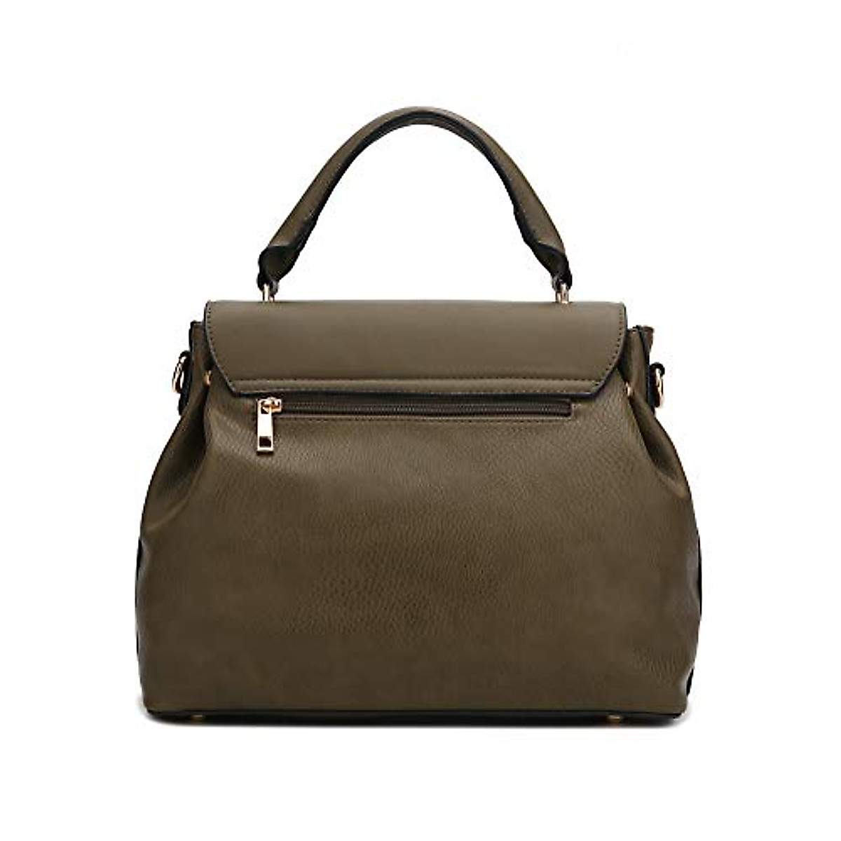 MKF Set Crossbody Satchel Bag for Women & Wristlet Wallet Purse – PU Leather Top Handle Tote – Shoulder Handbag Mustard