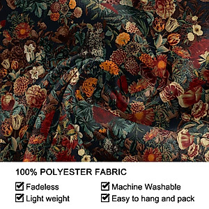 Ligekawa Midnight Garden Wall Tapestry with Floral Exotic Garden Night Tapestry Mystic Tapestry Wall Hanging for Bedroom Home Wall Décor 60 x 51 inch