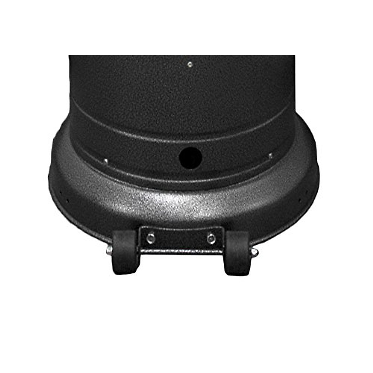 Hiland HLDS01-WCBT 48,000 BTU Propane Patio Heater w/Wheels and Table, Large, Hammered Silver