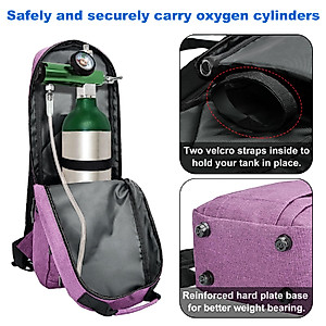 iGuerburn Oxygen Tank Backpack Size D, Portable Oxygen Backpack for D/M15 JD/M22 Cylinder Bag O2 Tank Carrier Holder for Travel (Purple)