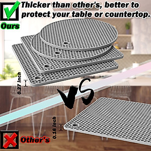 FELIBAY Silicone Trivet Flexible Pot Mats Non Slip Potholder Heat Resistant Kitchen Trivet Hot Pads, Multi Purpose Pot Holder Jar Opener Spoon Holder Oven Mitts (Grey)