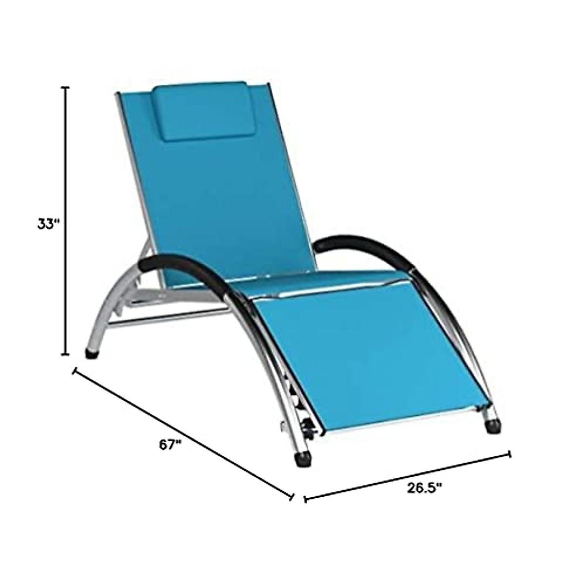Vivere DKDSUN-TT Aluminum Dockside Sun Lounger, True Turquoise