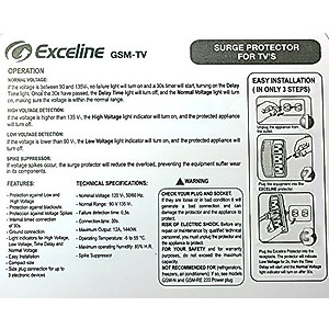 3-Outlet Electronic Surge Protector for Tv's, Audio Equipment, Video Games, Computers, Printers