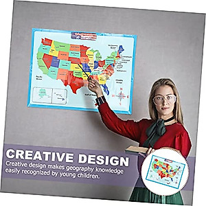 STOBOK Poster 4 Sheets United States map poster US map accessories supplies playroom decor accessory supply portable decorate Decorative paintings synthetic paper US Map