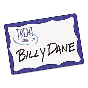 Avery Name Tags, White with Blue Border, 100 Removable Name Badges (05144)