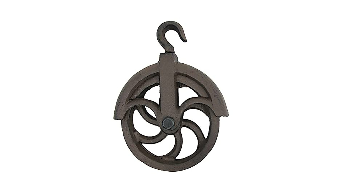 Rustic Cast Iron Pulley Wheel | Vintage Farmhouse Decor