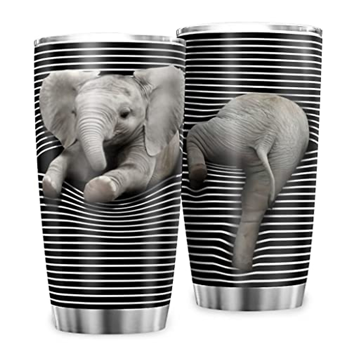 Bojianzzha Elephant Breaking Through Stainless Steel Tumbler Thermos Vacuum Insulated Cup Tea Travel Cup Travel Coffee Mug for Adult/Children 20 oz pattern11 20oz