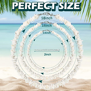 Funtery 6 Pcs White Puka Shell Necklace Hawaiian Seashell Necklace Beach Necklaces Clam Chips Surfer Necklace with 6 Extended Chain for Men Women(16 Inch)