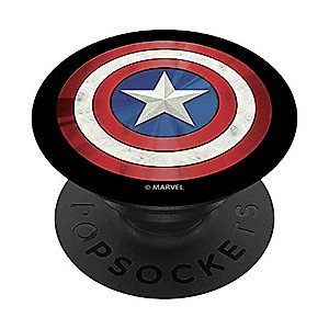 Marvel Captain America Shiny Shield Icon PopSockets PopGrip: Swappable Grip for Phones & Tablets