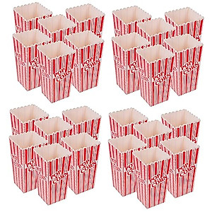 HEMOTON 24 Pcs Popcorn Popcorn Bucket Food Containers Disposable Poppets for Microwave Containers Popcorn Treat Boxes Popcorn Packaging Boxes Popcorn Favor Boxes Popcorn Bag Snack Box