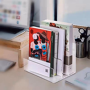 Clear Acrylic File Sorter, 3 Sections Desk Plastic File Folder Rack, Clear Office File Organizer for Document Paper Letter Book Envelope Laptop Makeup Eye Shadow Palette Mail Electronic Purse